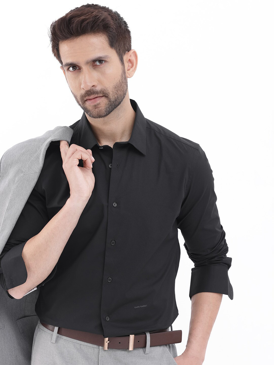 Buy RARE RABBIT Men Neutron 8 Slim Fit Cotton Shirt - Shirts for Men ...