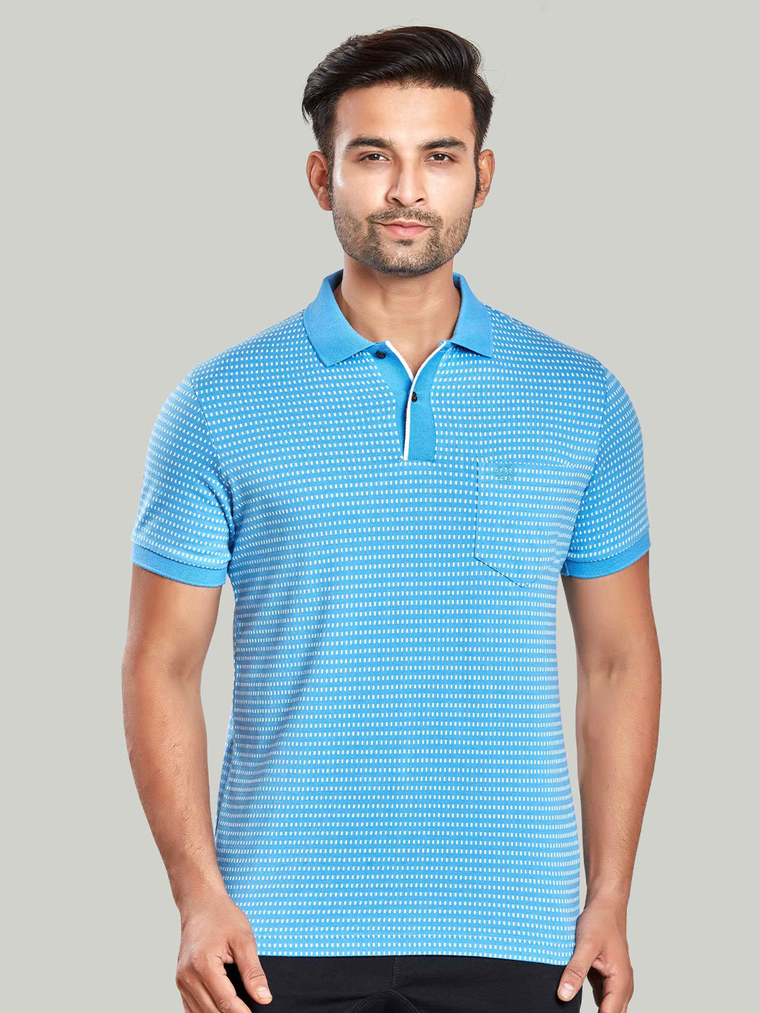 Buy CELSIUS Geometric Printed Polo Collar Short Sleeves Pockets Regular ...