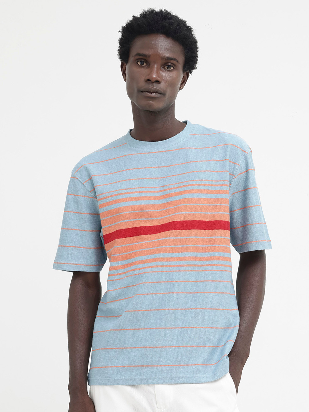 Buy RARE RABBIT Men Kot Oversized Striped S Cotton T Shirt - Tshirts ...