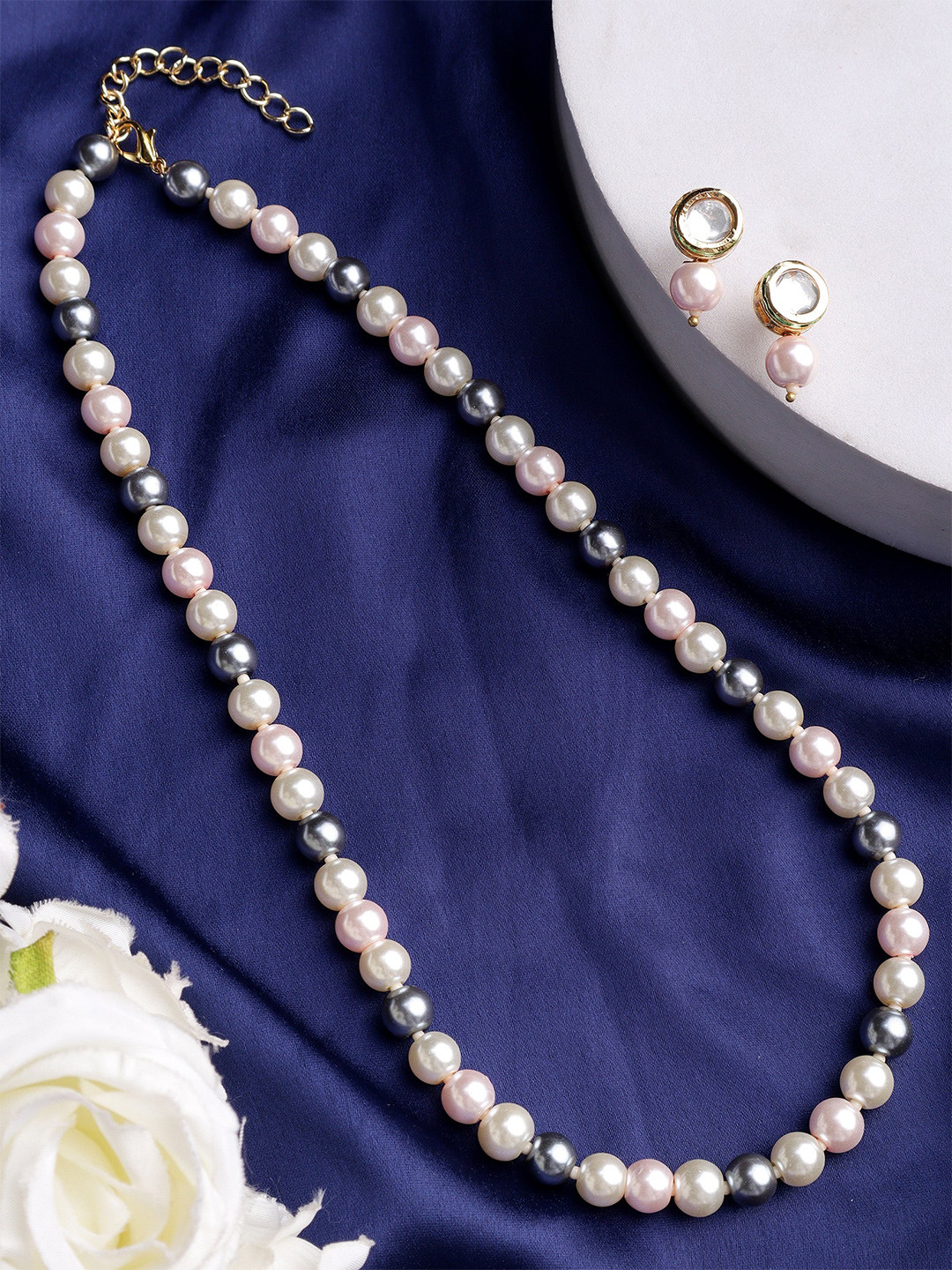Buy Mali Fionna Gold Plated Pearls Beaded Jewellery Set - Jewellery Set ...