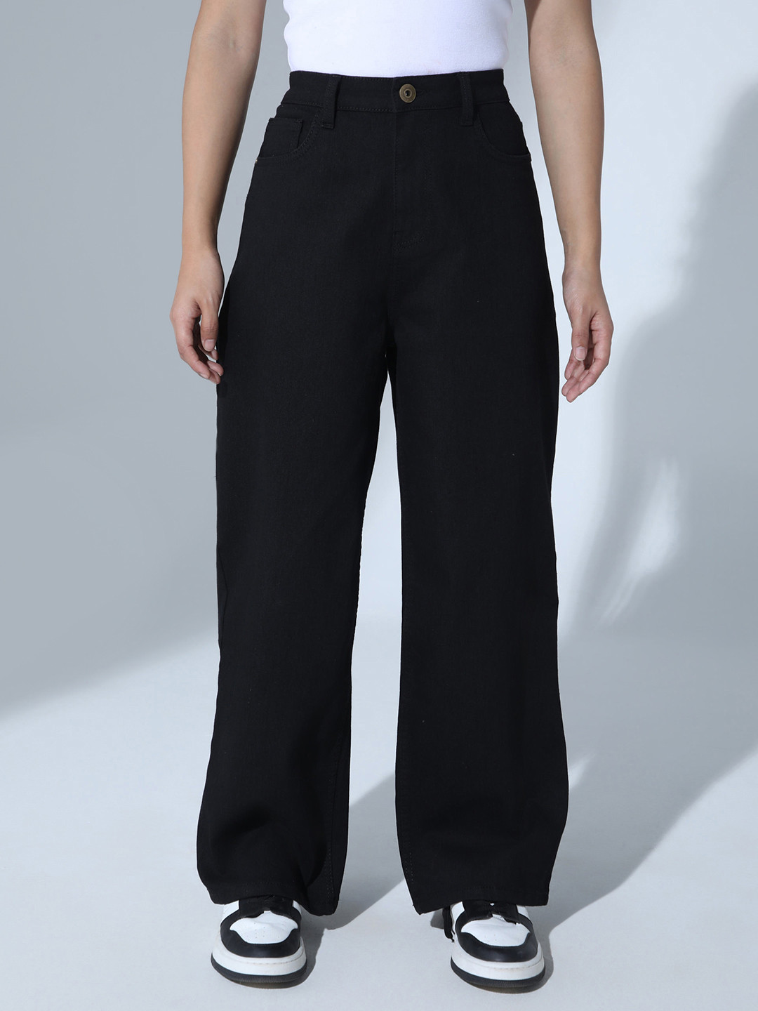 Buy Hubberholme Women 90's Baggy High Rise Heavy Fade Stretchable ...