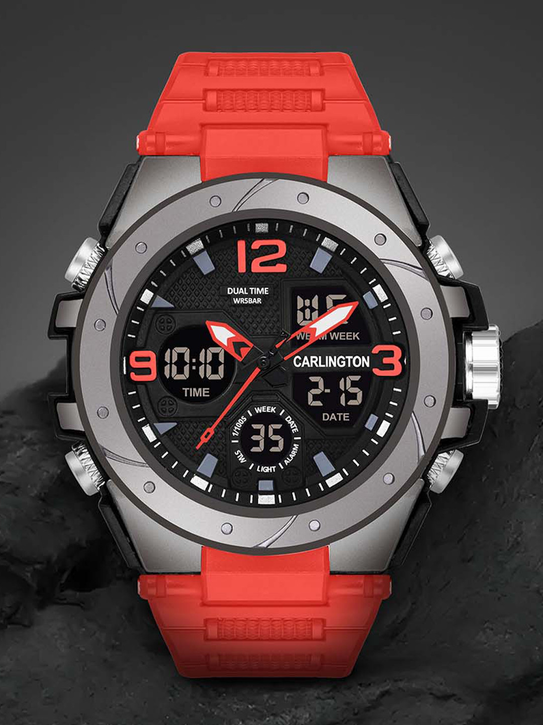 Buy CARLINGTON Men Analogue Chronograph Watch Endurance 9105 Red ...