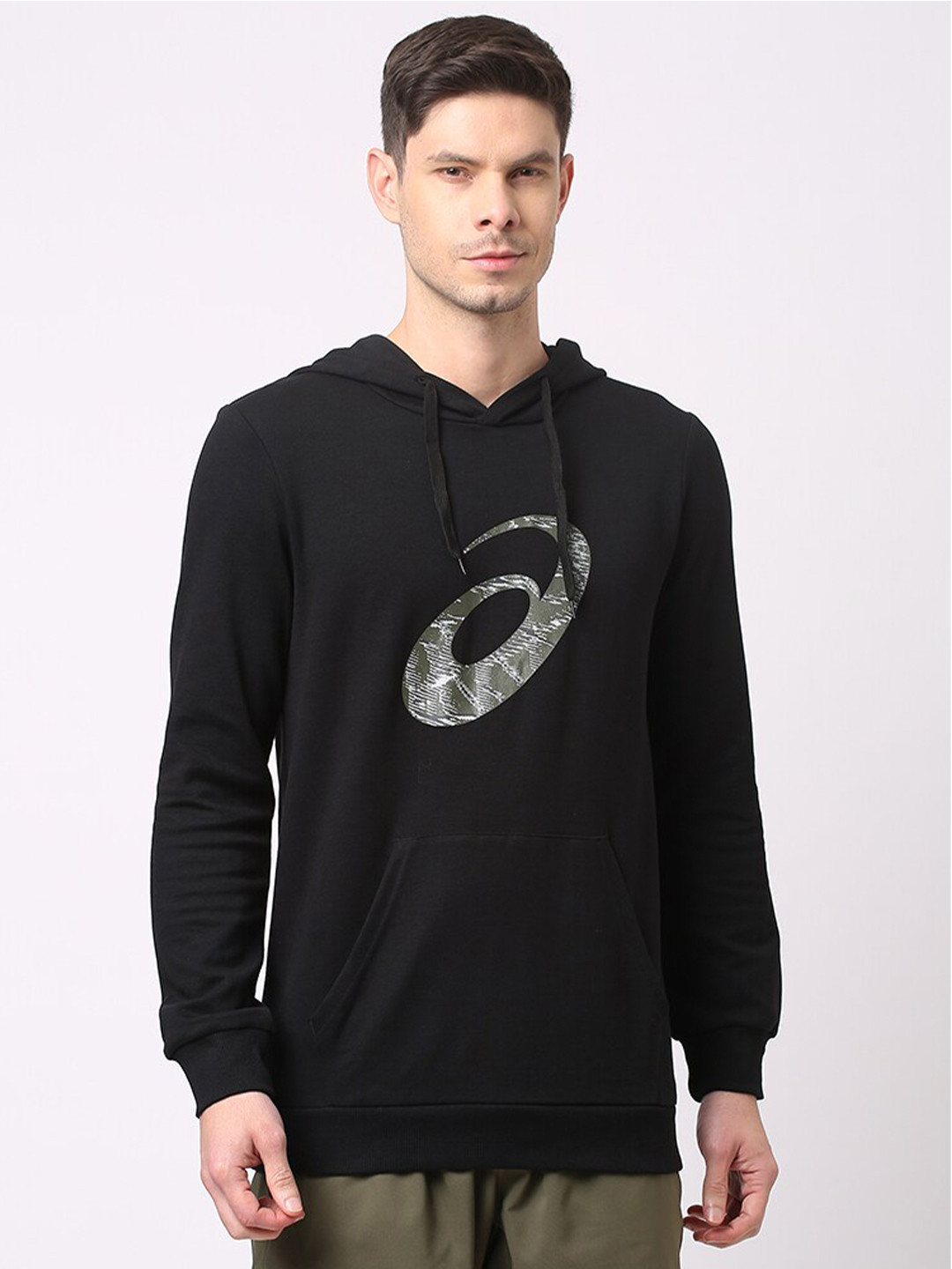 Buy ASICS Big Spiral Logo Printed Hooded Pullover Sweatshirt ...