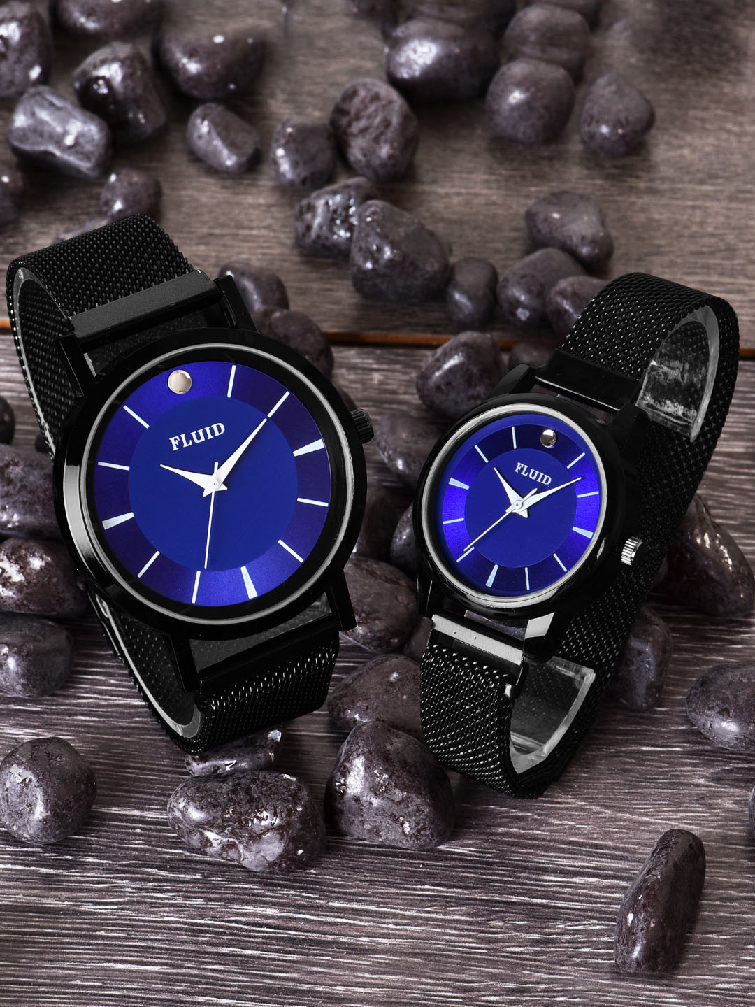 Buy FLUID Set Of 2 Couple Watch Gift Set FLPair 819PR BL01 - Watch Gift ...