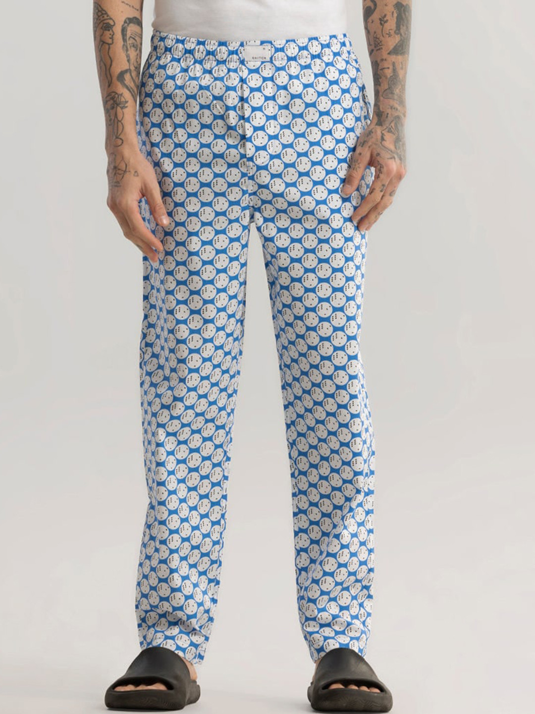 Buy Snitch Blue Men Printed Cotton Lounge Pants - Lounge Pants for Men ...