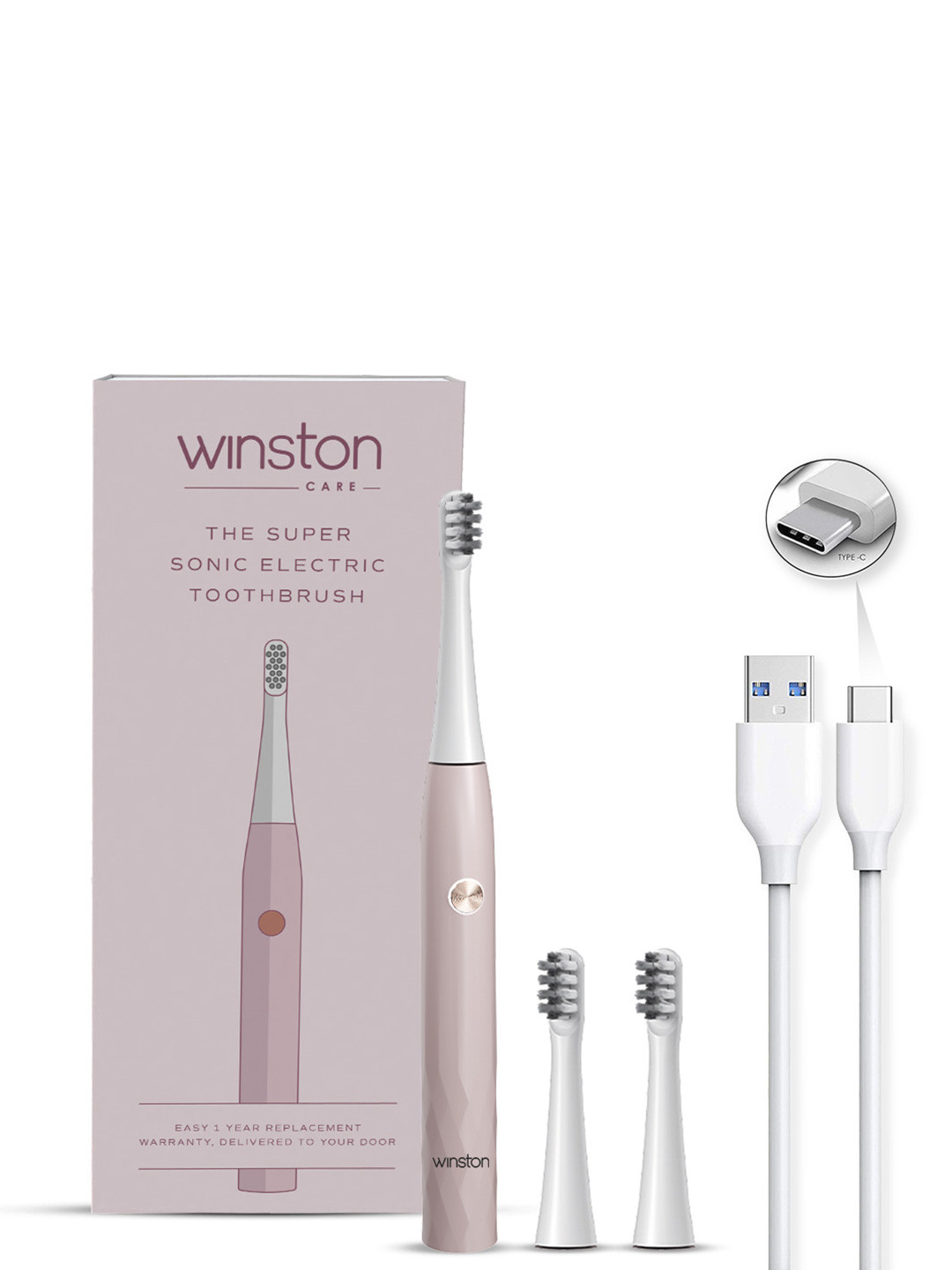Buy WINSTON Super Sonic Electric Toothbrush With Soft Bristles & 3 ...