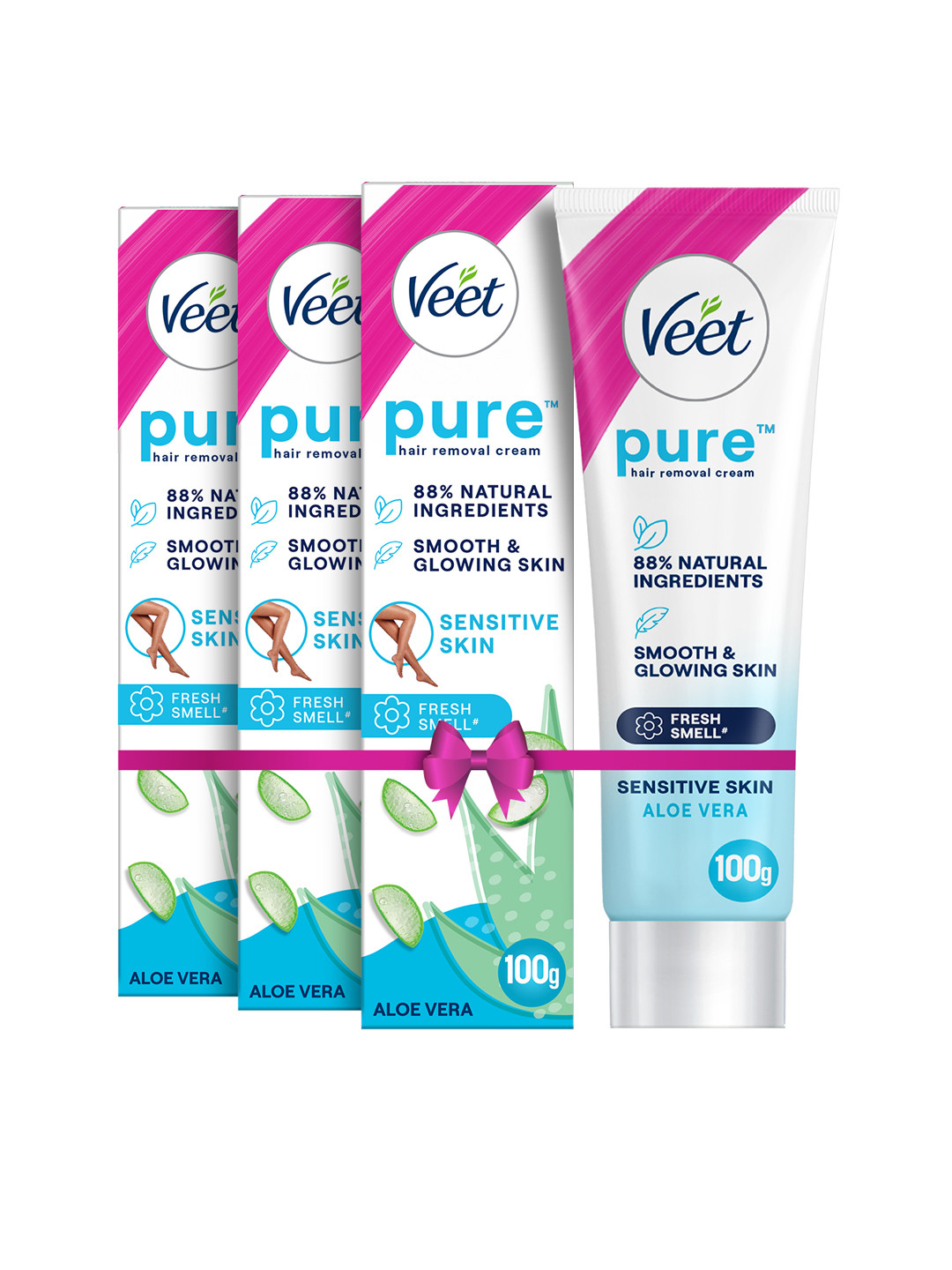 Buy Veet Set Of 3 Pure Hair Removal Cream For Sensitive Skin 100g Each ...