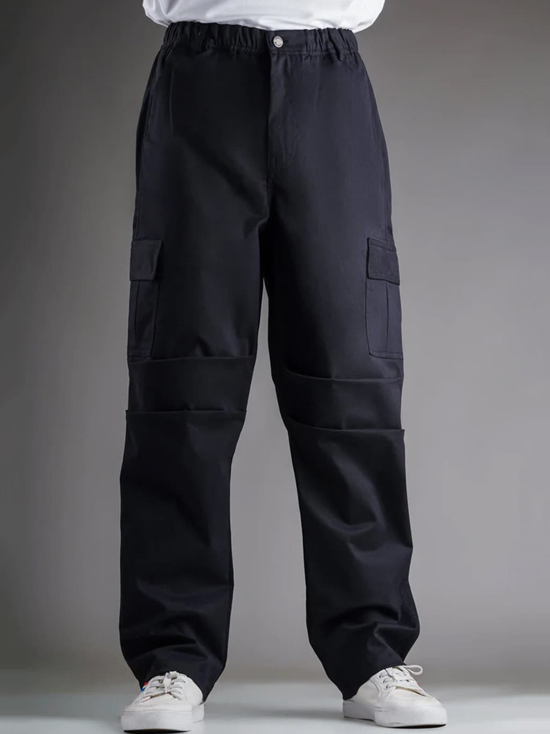 Buy BAESD Men Relaxed Straight Leg High Rise Regular Fit Cotton Cargo ...