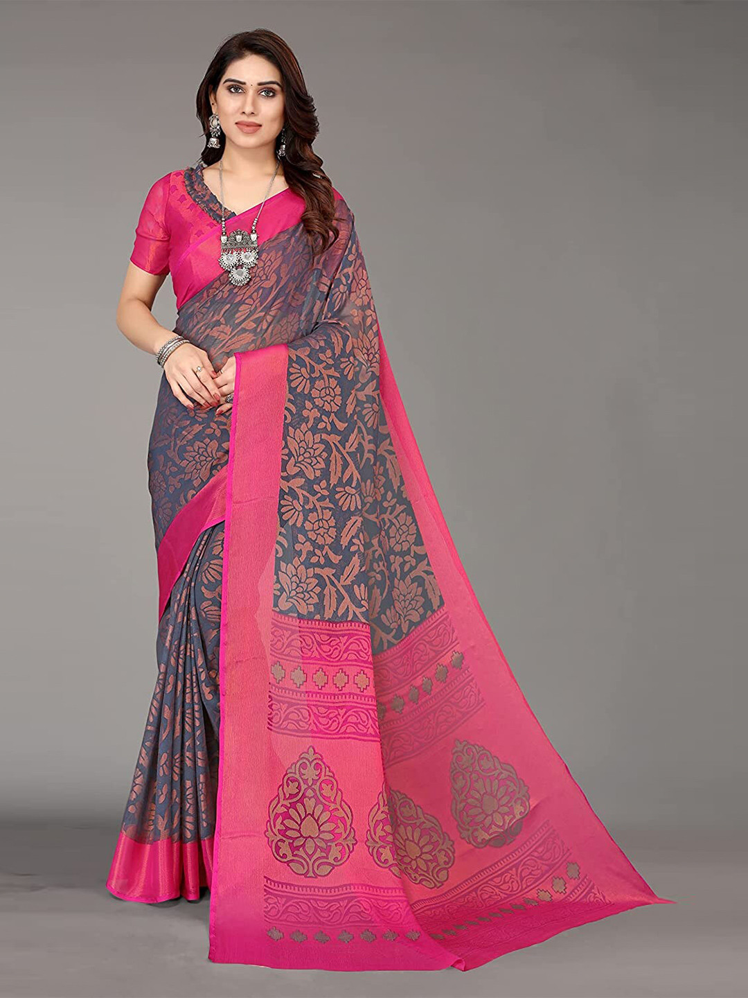 Buy Sanwariya Silk Ethnic Motifs Brasso Saree - Sarees for Women ...