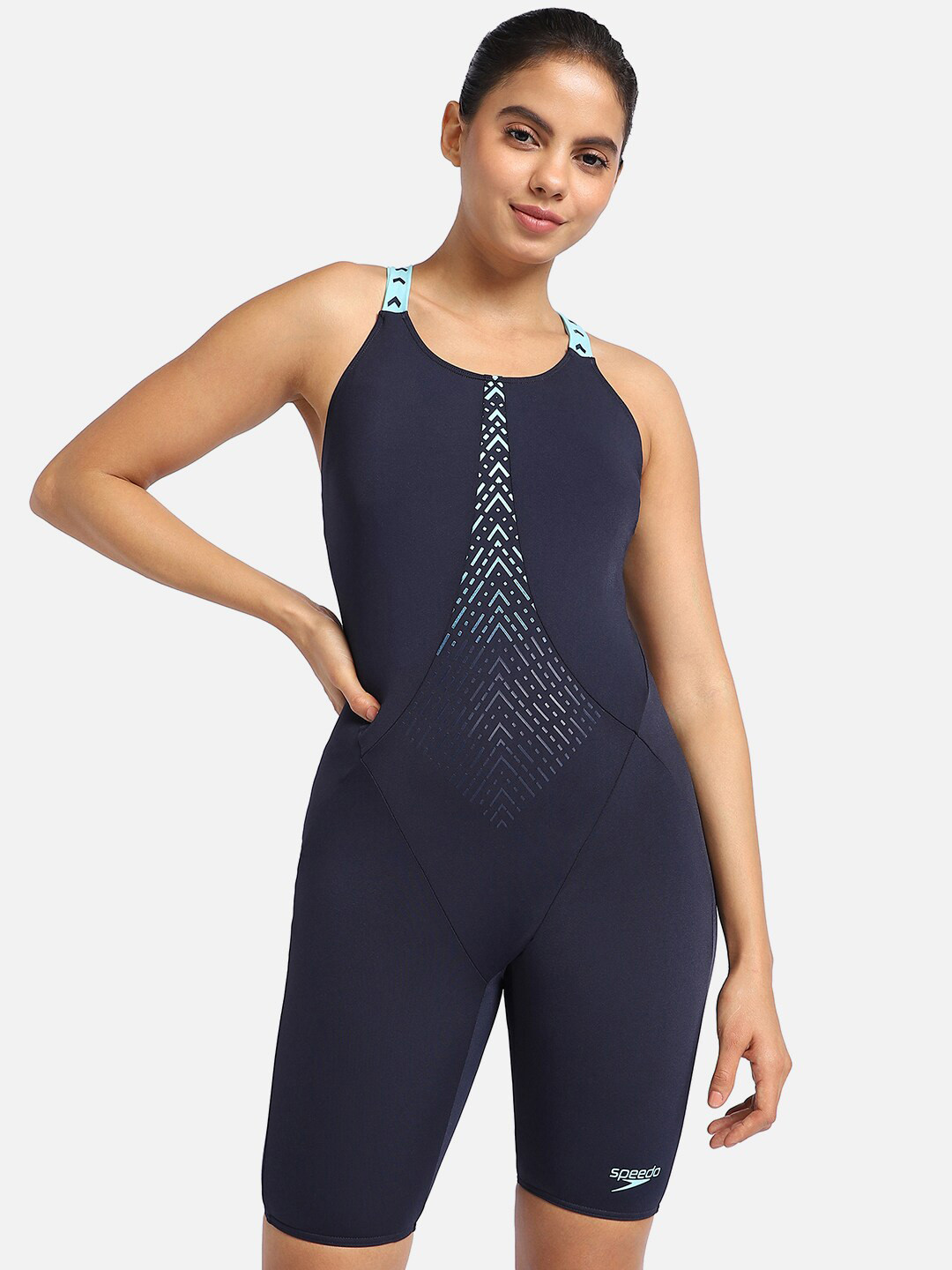Buy Speedo Abstract Printed Shoulder Straps Racerback Legsuit ...