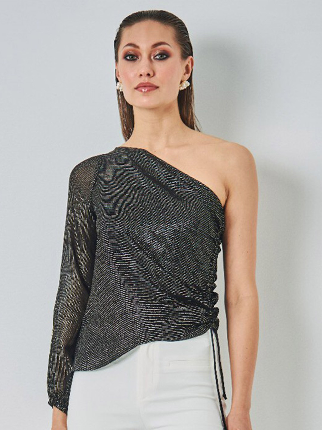 Buy By The Bay Embellished One Shoulder Puff Sleeve Top - Tops for ...