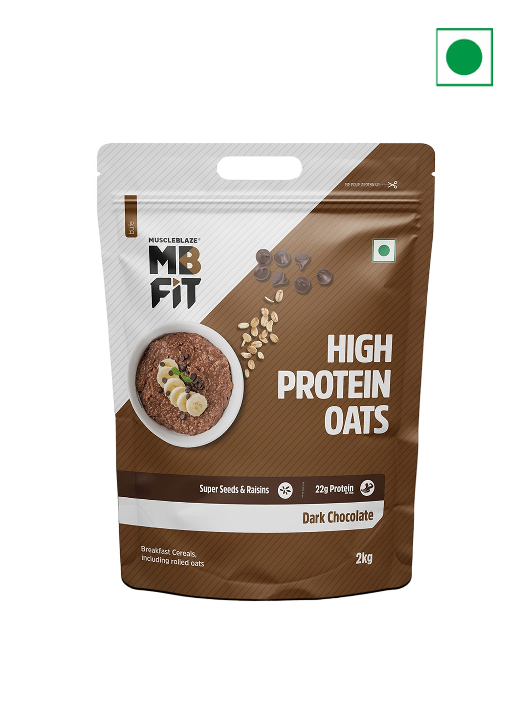 Buy MuscleBlaze High Protein Oats Dark Chocolate 2 Kg - Cereal And ...
