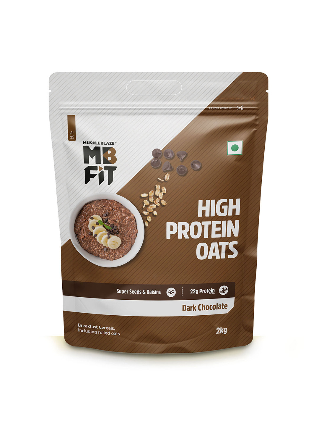 Buy MuscleBlaze High Protein Oats Dark Chocolate 2 Kg - Cereal And ...