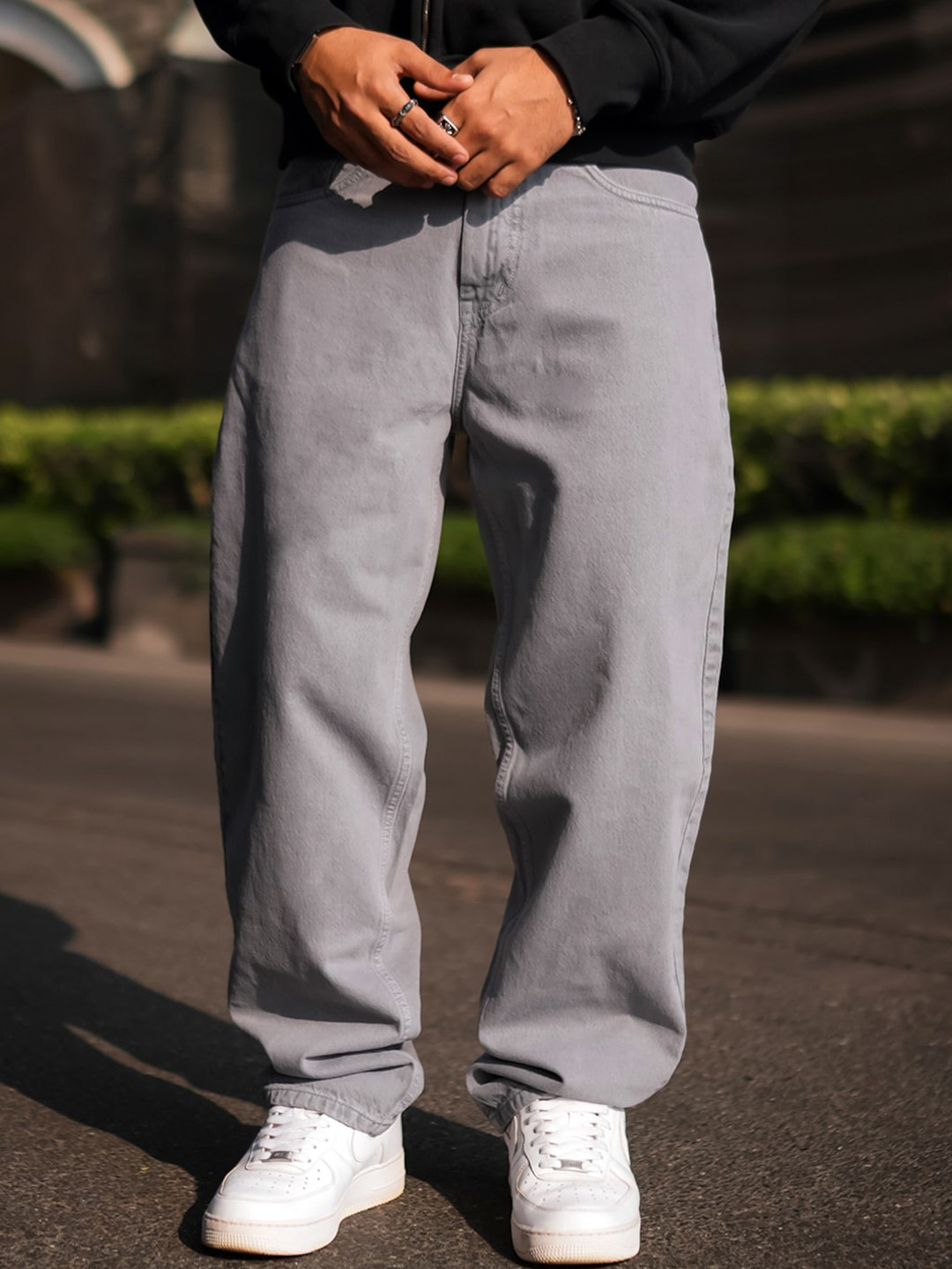 Buy Powerlook Men Grey Boyfriend Fit Light Fade Cotton Jeans - Jeans ...