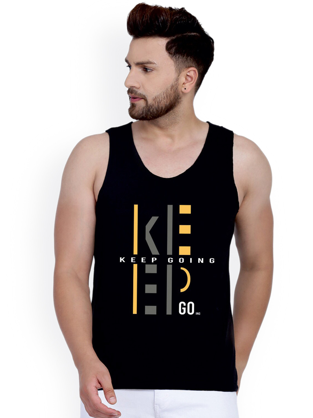 Buy SLOWLORIS Printed Bio Wash Cotton Innerwear Vest - Innerwear Vests ...