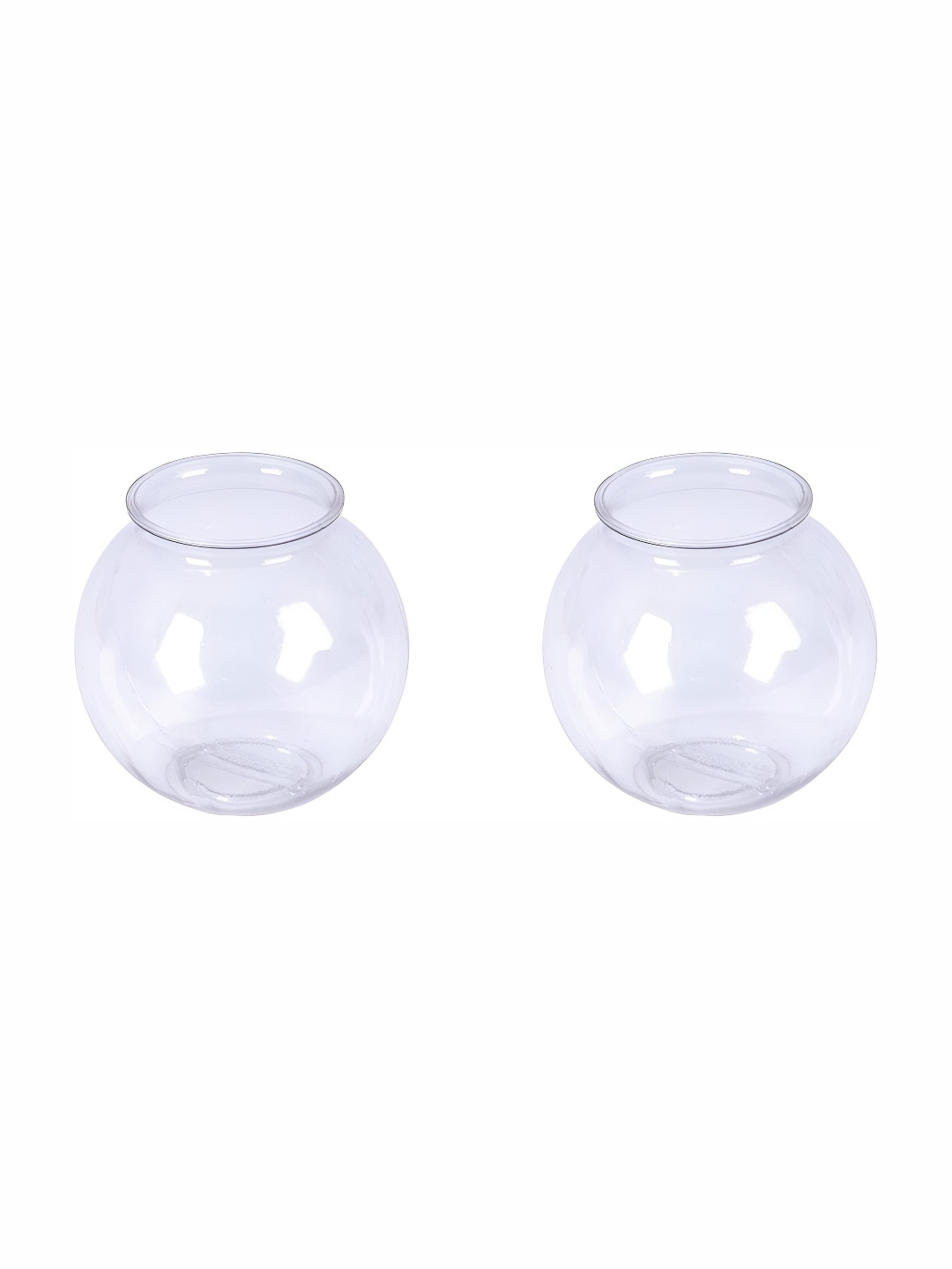 Buy Afast Transparent 2 Pieces Round Glass Fish Pot Decorative Bowls ...