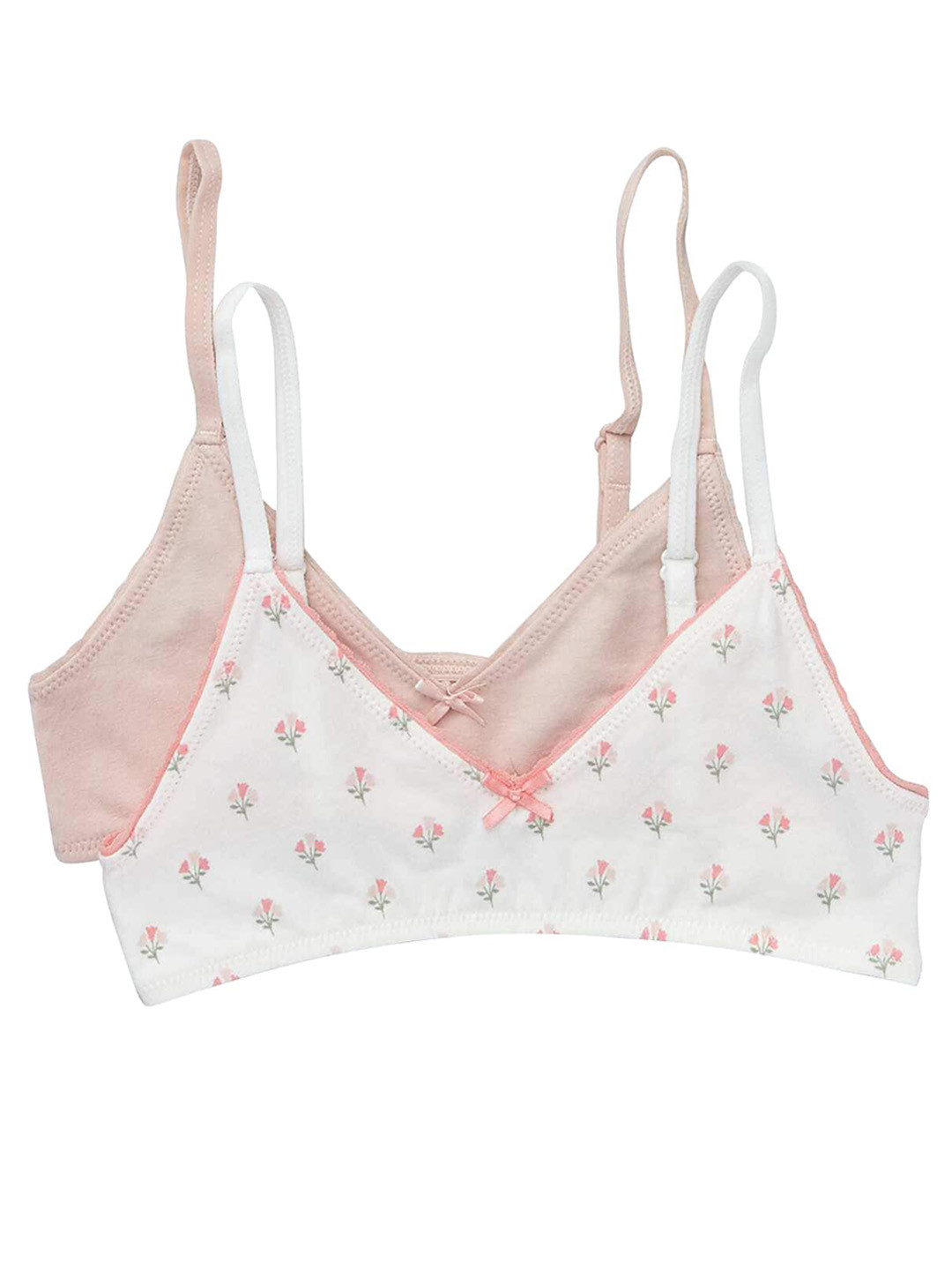 Buy KIABI Girls Pack Of 2 Non Padded Full Coverage Everyday Bra With ...