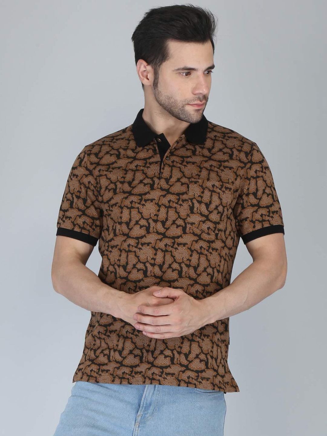 Buy CELSIUS Abstract Printed Polo Collar T Shirt - Tshirts for Men ...