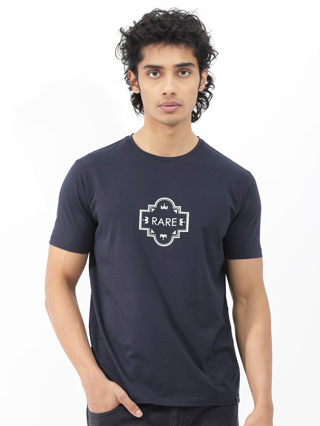 Buy RARE RABBIT Men Rings 4 Slim Fit Solid Polo Collar T Shirt ...