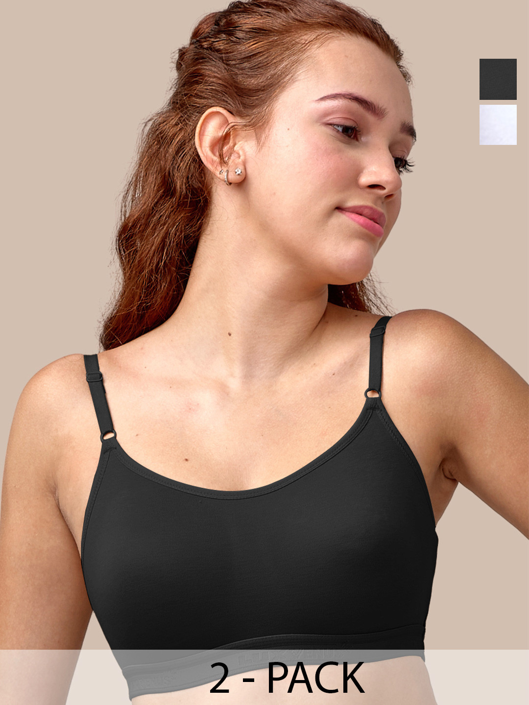 Buy LUX VENUS Pack Of 2 Full Coverage Cotton Workout Bra With All Day ...