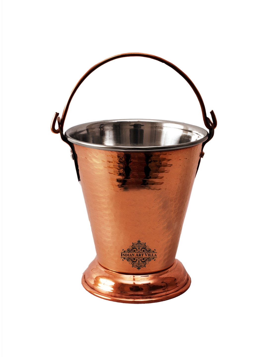 Buy INDIAN ART VILLA Copper Toned Stainless Steel Serving Bucket 300 Ml ...