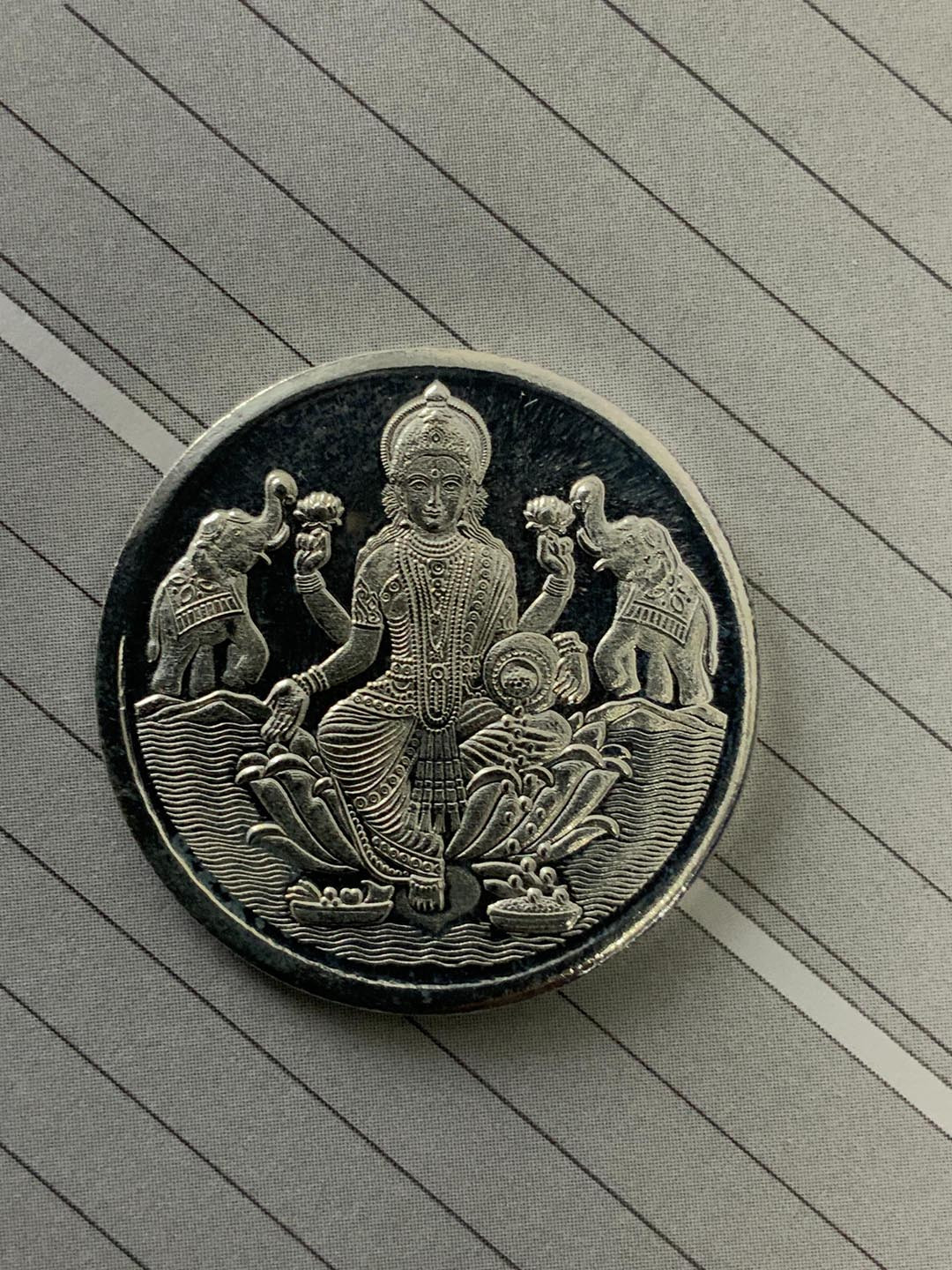 Buy ABDESIGNS 999 Pure Sterling Silver Shree Lakshmi Coin 10 Gm ...