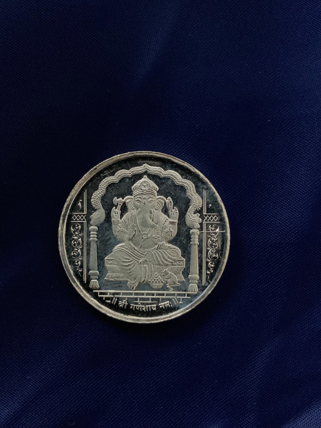 Buy ABDESIGNS 999 Pure Sterling Silver Shree Ganesha Coin 5 Gm - Silver ...