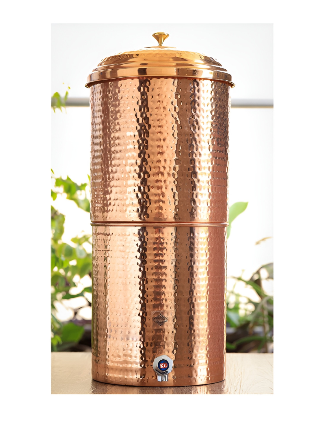 Buy INDIAN ART VILLA Copper Toned Food Safe Copper Water Container 20 ...