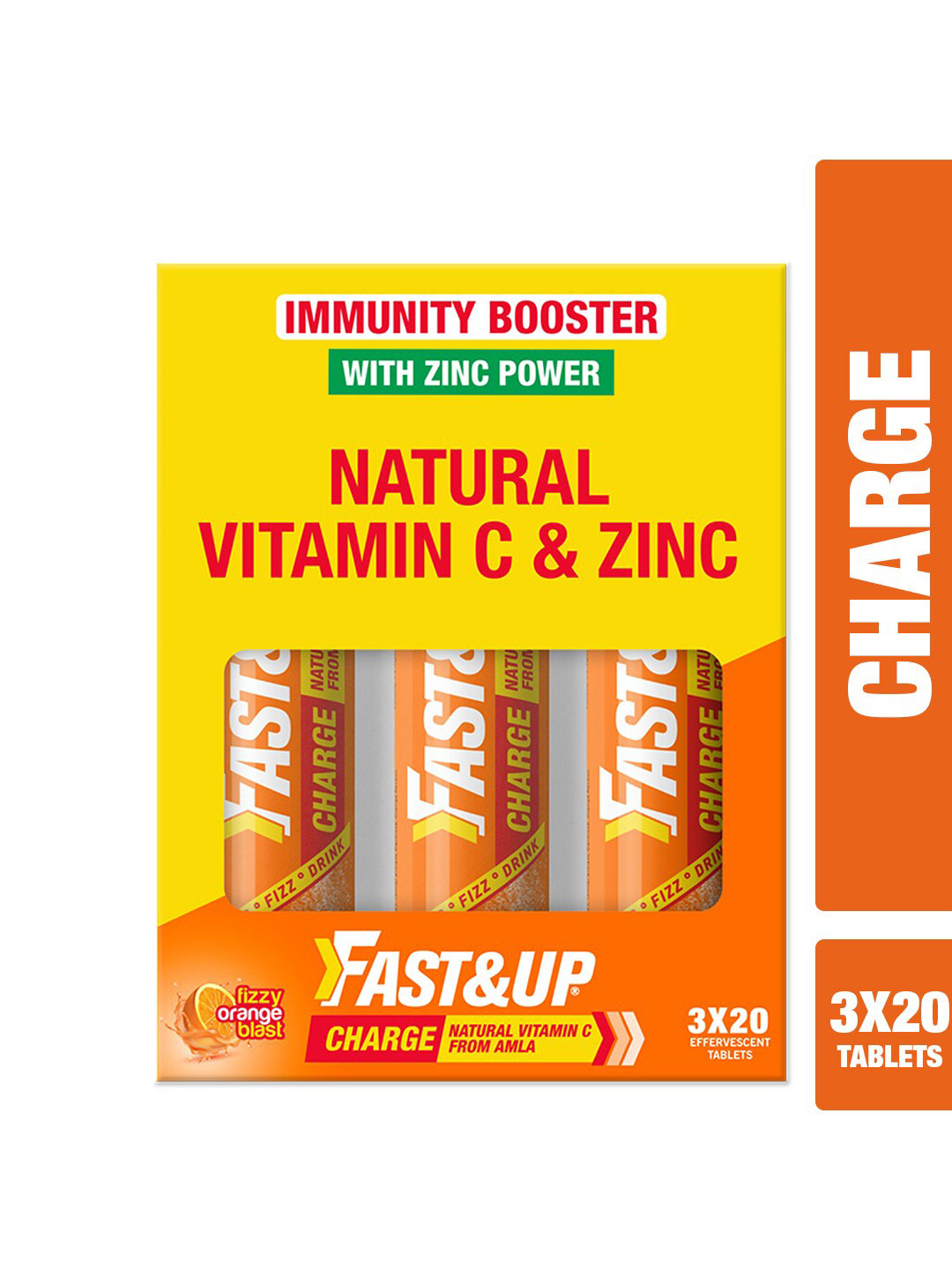Buy FAST&UP Set Of 3 Fizzy Orange Blast Charge Immunity Booster Tablets ...