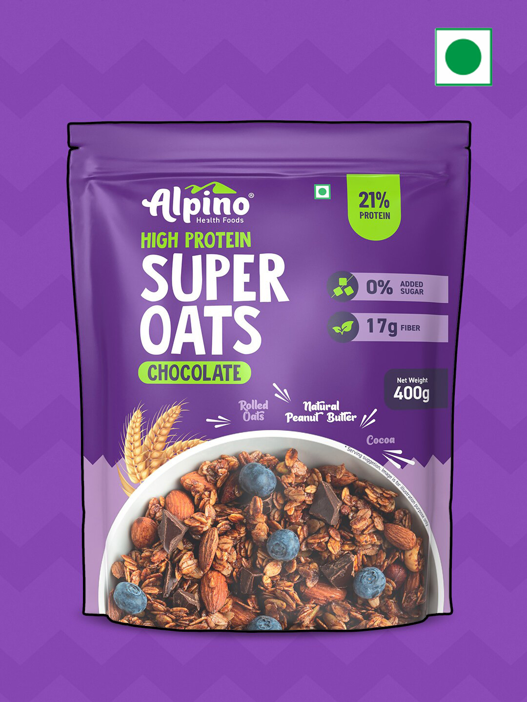 Buy Alpino High Protein Super Oats Chocolate 400 Gms - Cereal And ...