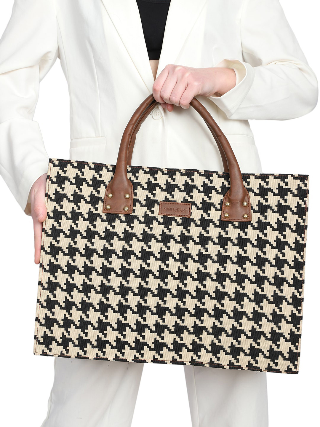 Buy MINI WESST Textured Structured Tote Bag - Handbags for Women ...