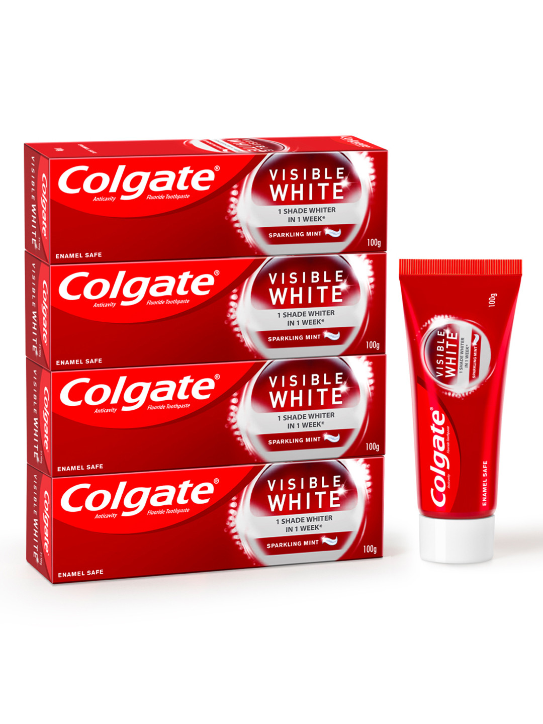 Buy Colgate Set Of 4 Visible White Enamel Safe Sparkling Mint Whitening ...
