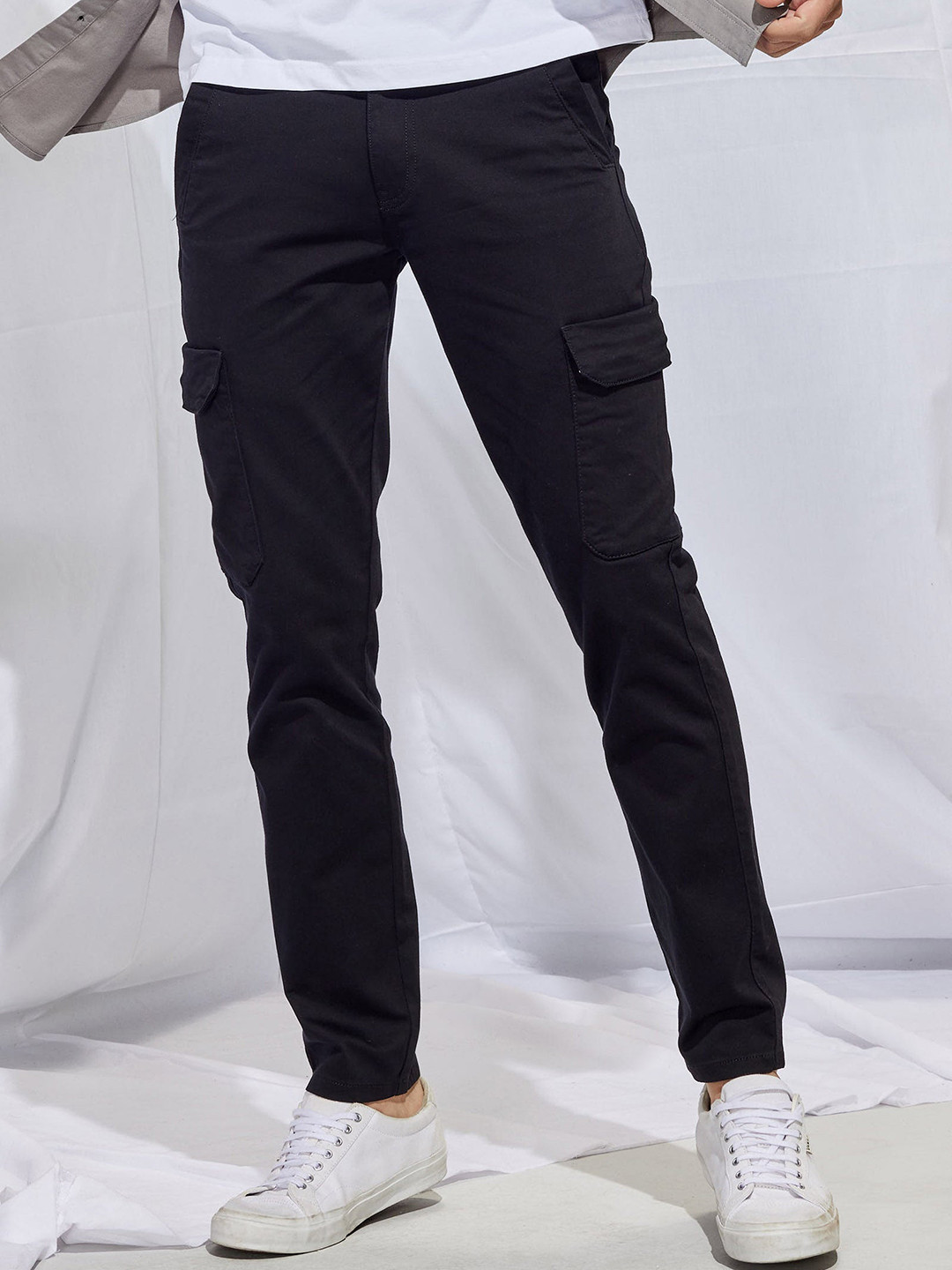 Buy Red Flame Men Mid Rise Slim Fit Stretchable Cargos Trousers ...