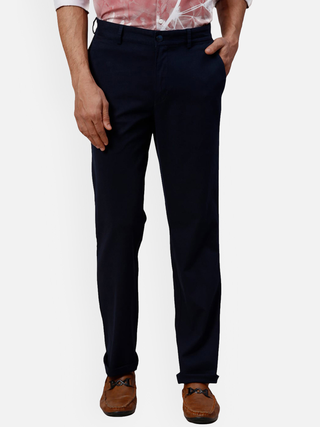 Buy Park Avenue Men Slim Fit Mid Rise Chinos Formal Trousers - Trousers ...
