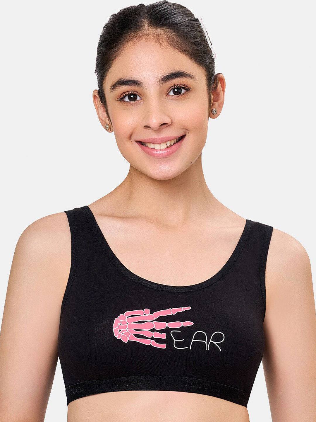 Buy MAROON Girls Printed Non Padded Cotton Beginners Bra Full Coverage ...