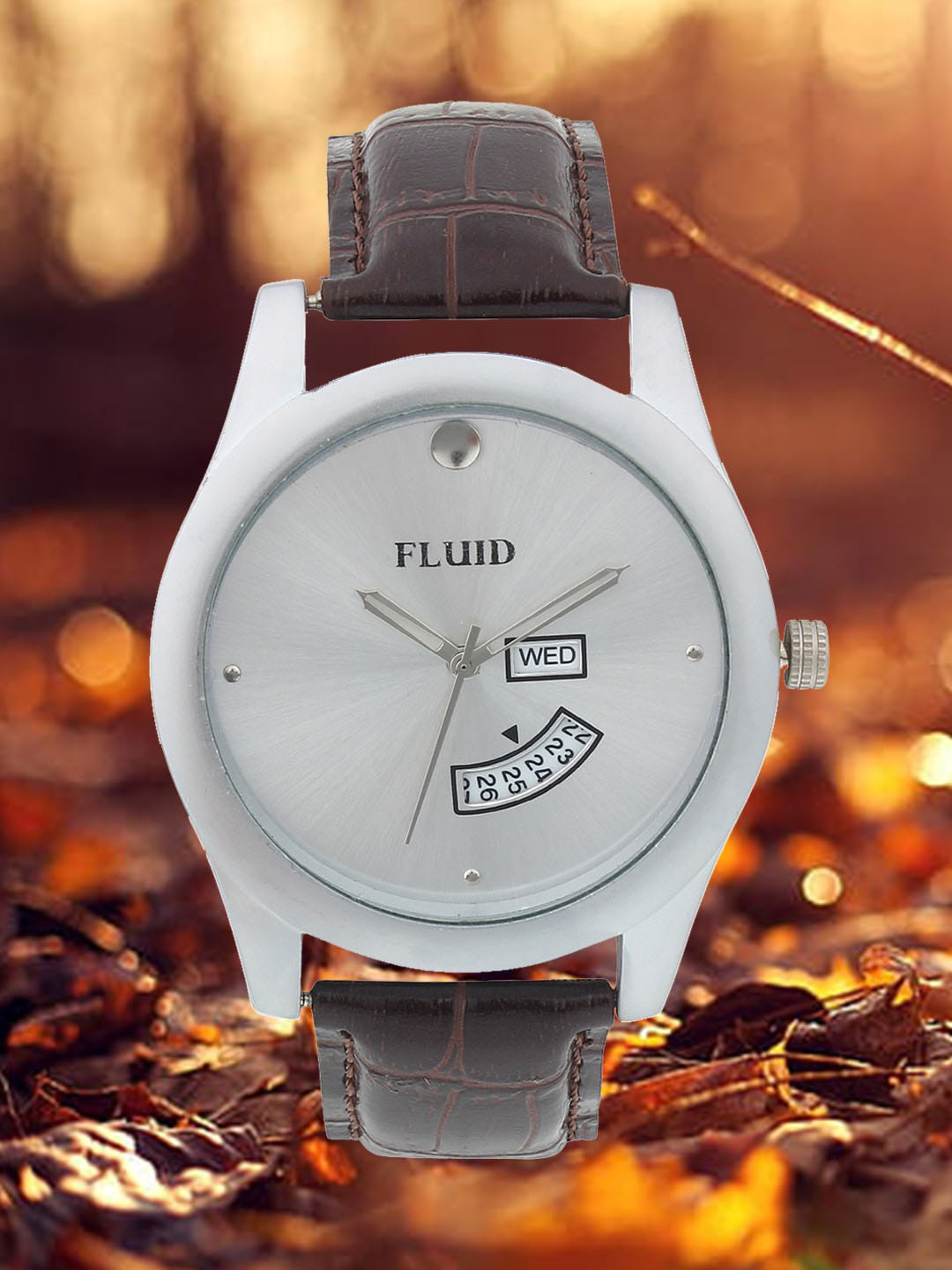 Buy FLUID Men Embellished Dial & Leather Straps Analogue Watch ...