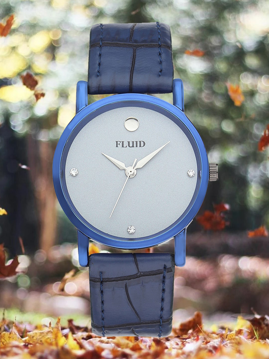 Buy FLUID Women Embellished Dial & Leather Straps Analogue Watch ...