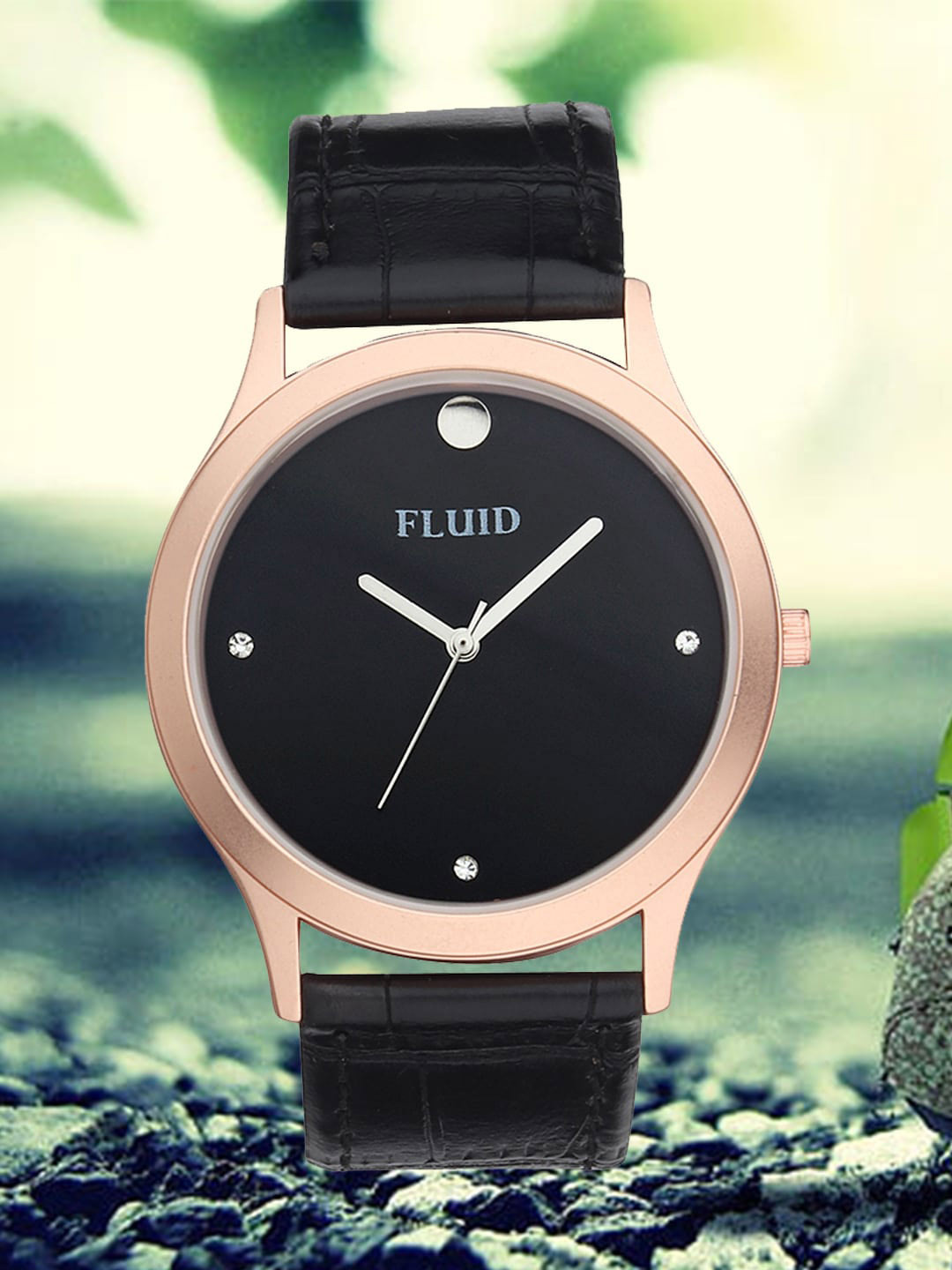 Buy FLUID Men Embellished Dial & Leather Straps Analogue Watch ...