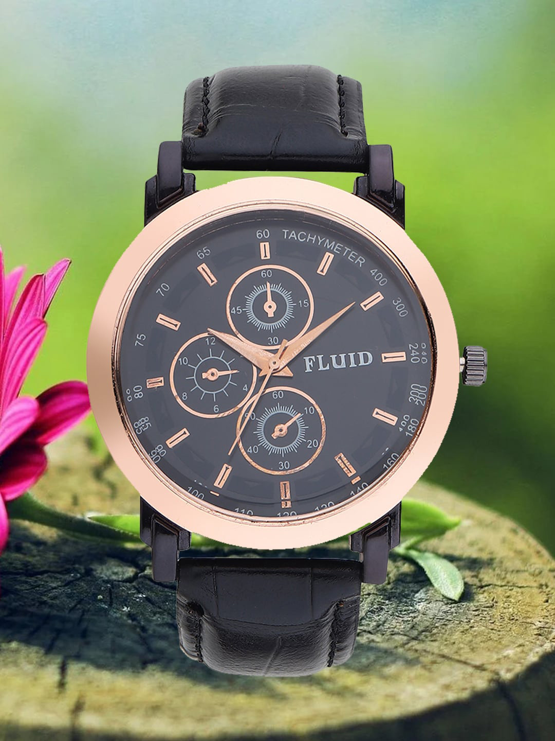 Buy FLUID Men Dial & Leather Straps Analogue Watch FLWatch24 020 BK01 ...
