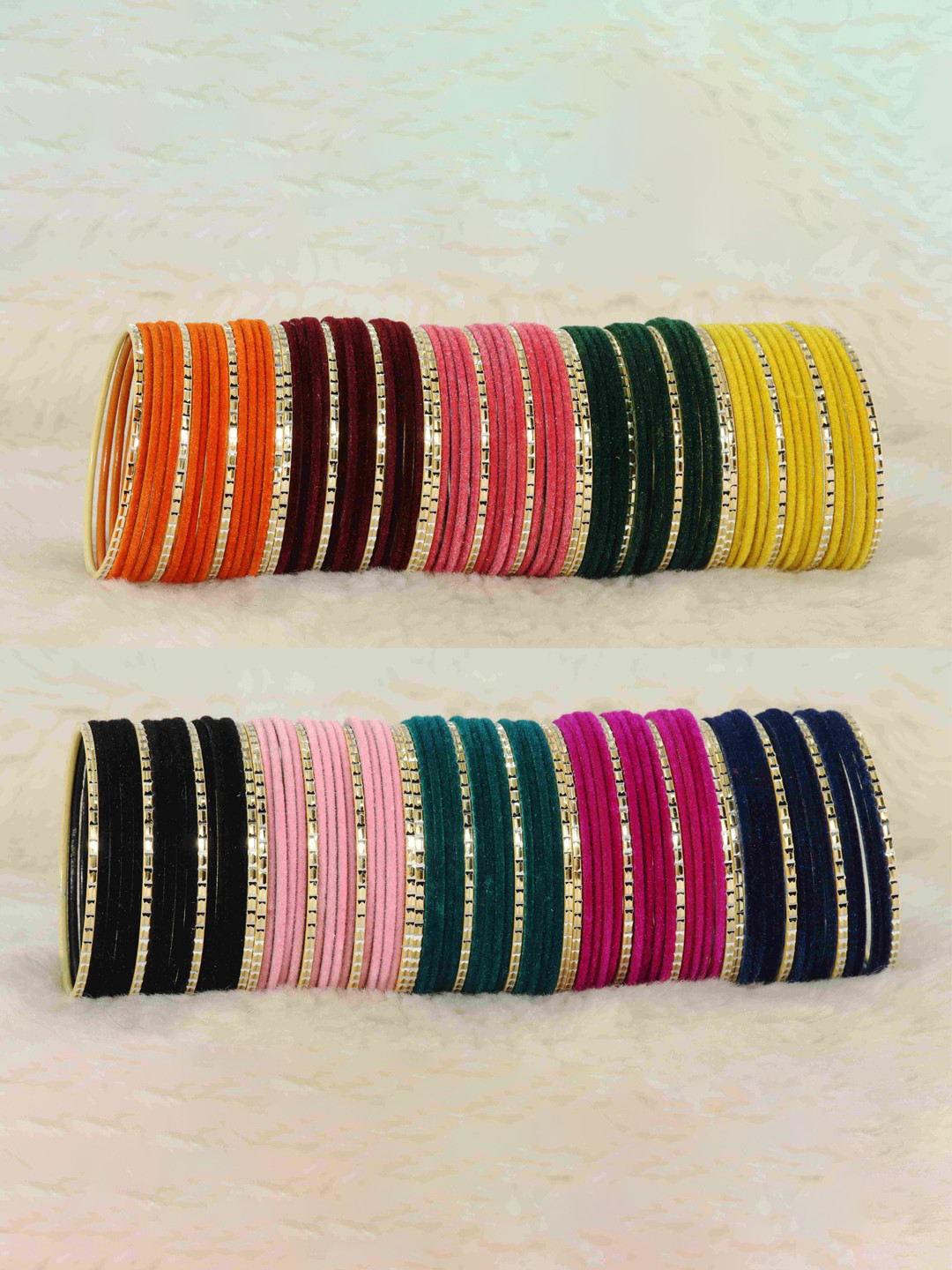 Buy NMII Set Of 160 Velvet Bangles - Bangle for Women 27379984 | Myntra