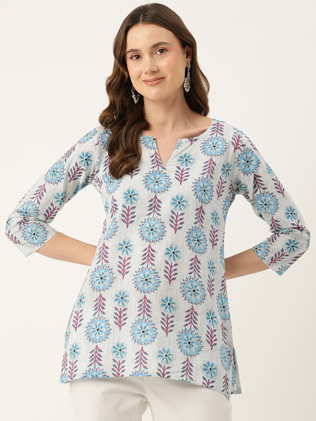 Buy FERANOID Floral Printed Pure Cotton Kurti - Kurtis for Women ...