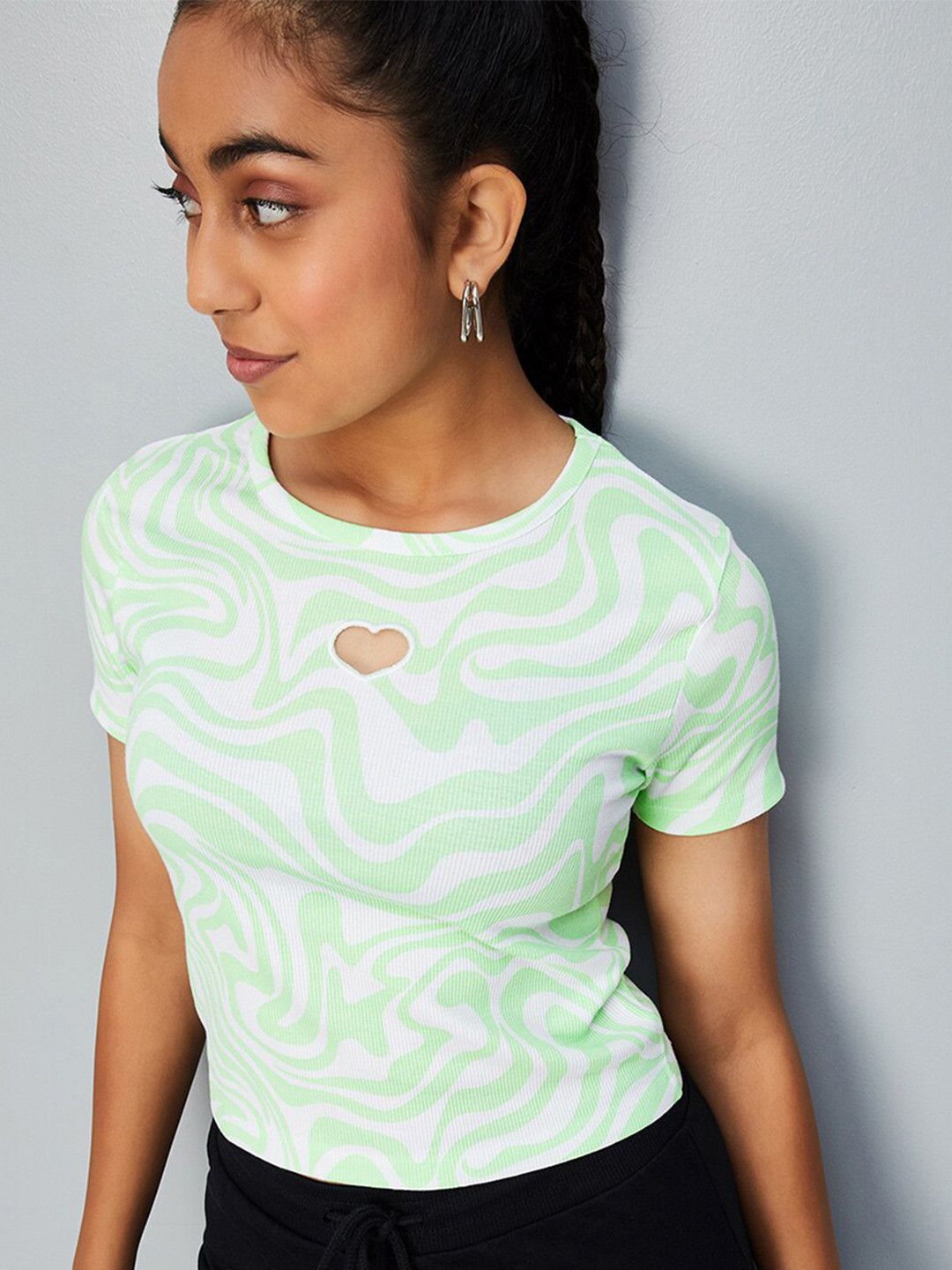Buy Max Girls Abstract Printed Pure Cotton Fitted Top - Tops for Girls ...