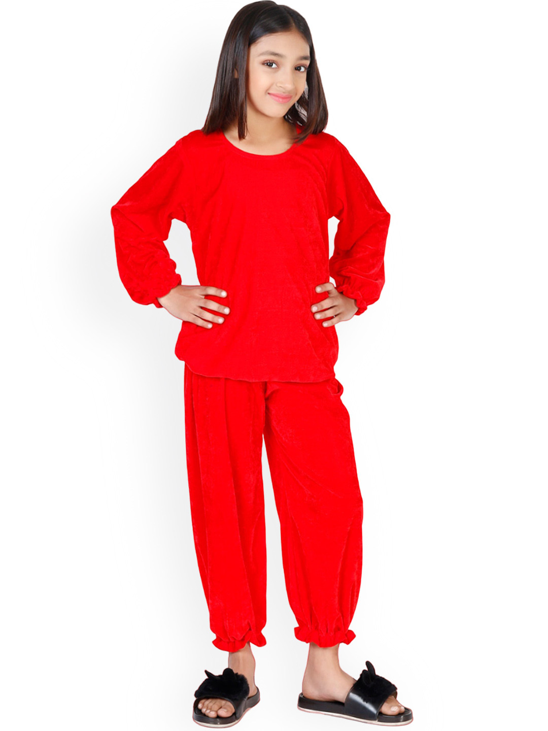 Buy Unique Designers Girls Velvet Night Suit - Night Suits for Girls ...