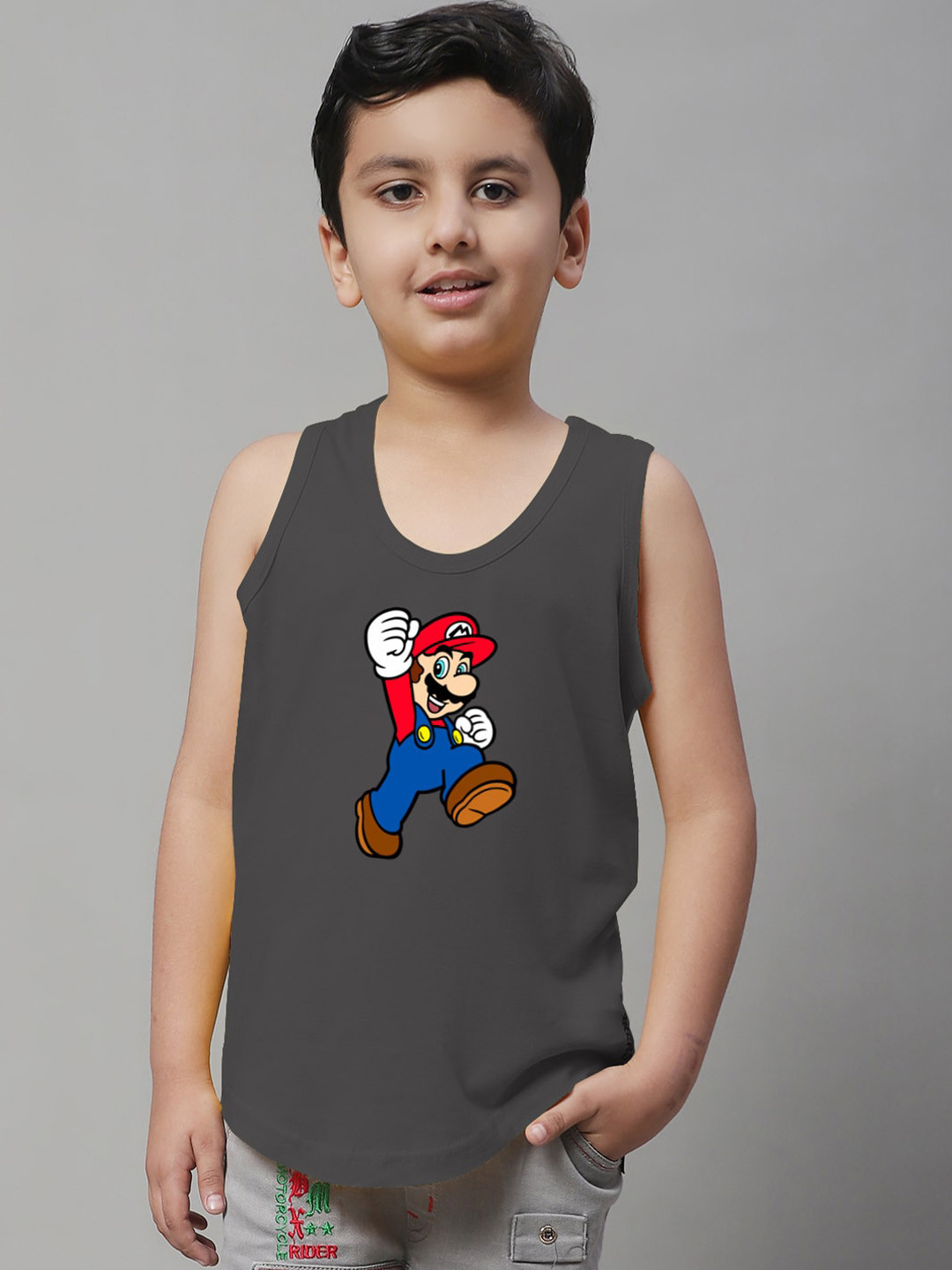Buy Friskers Boys Super Mario Bros. Printed Pure Cotton Innerwear Vest ...