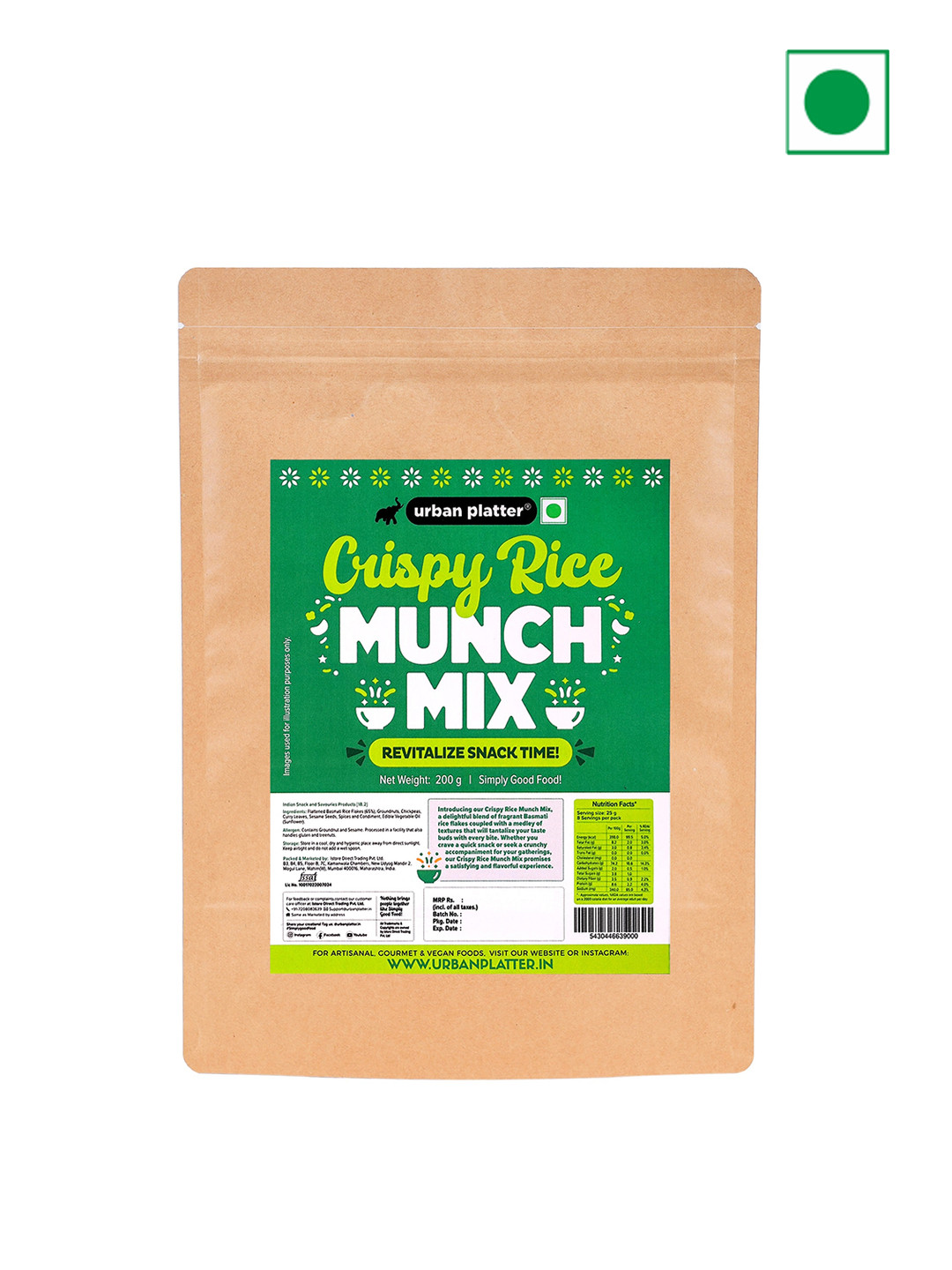Buy URBAN PLATTER Crispy Rice Munch Mix 200g - Munchies for Unisex ...