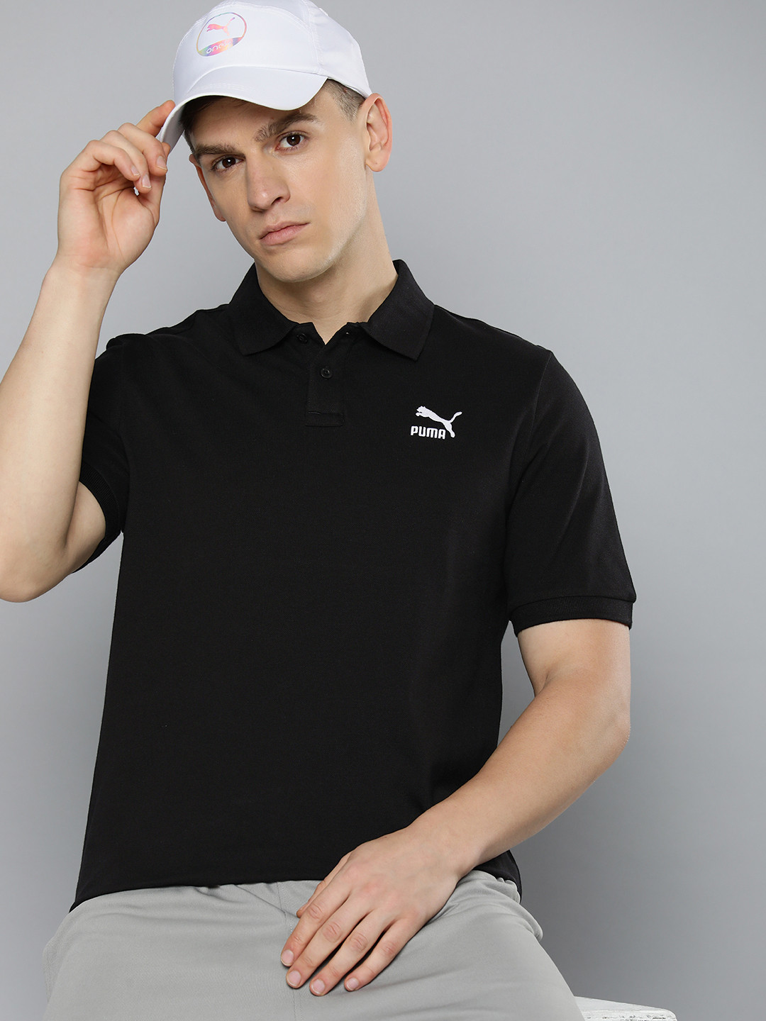 Buy Puma Embroidered Classics Polo Collar Pure Cotton T Shirt - Tshirts ...