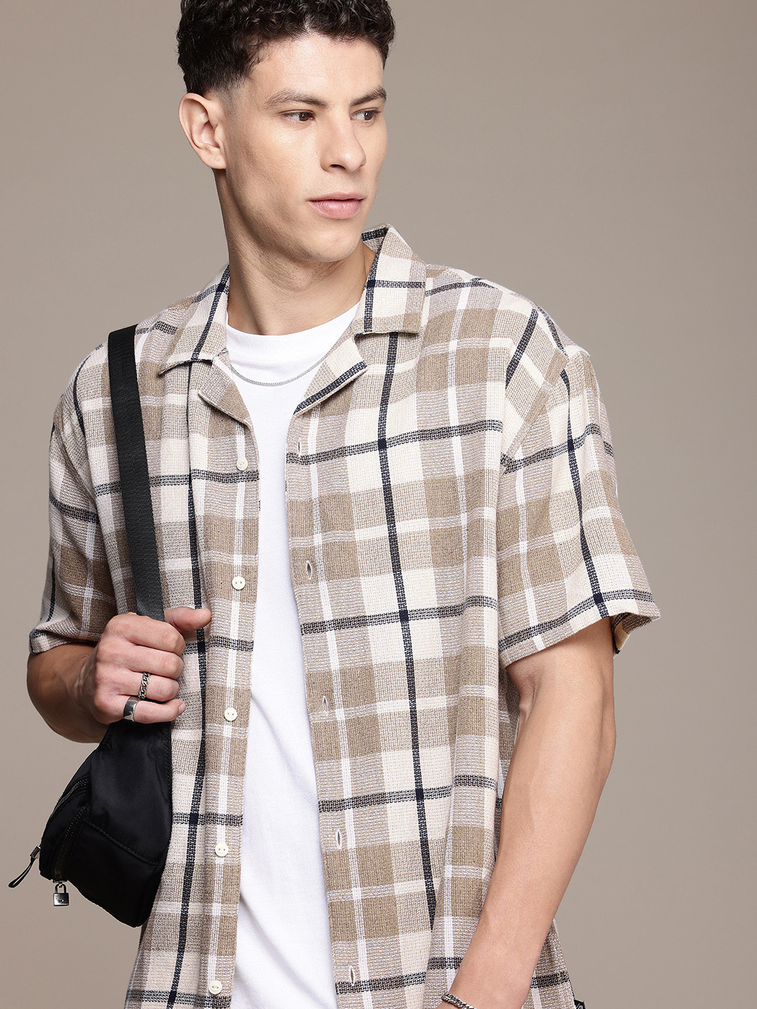 Buy The Roadster Life Co. Pure Cotton Relaxed Fit Opaque Checked Casual Shirt - Shirts for Men ...