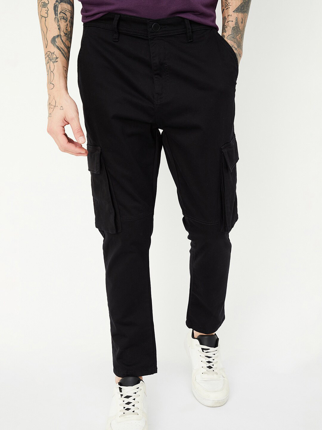 Buy Max Men Regular Fit Mid Rise Cotton Cargos Trouser - Trousers for ...