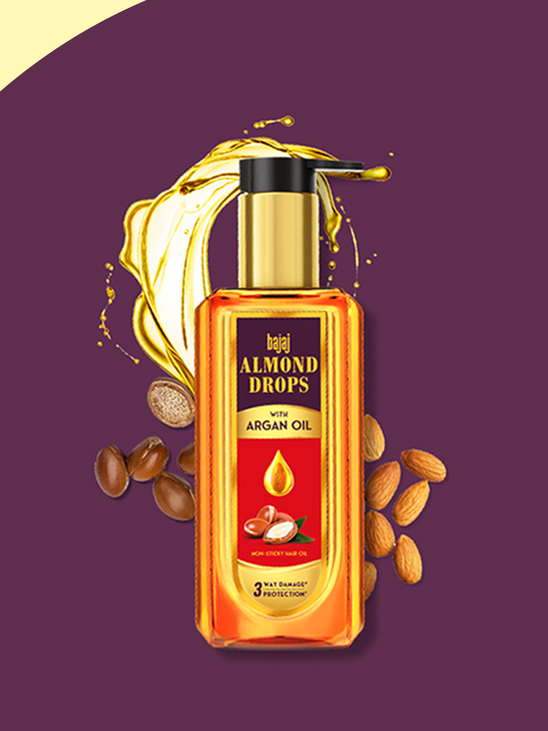 Buy BAJAJ CONSUMER CARE Almond Drops Non Sticky Hair Oil With Argan 100 ...