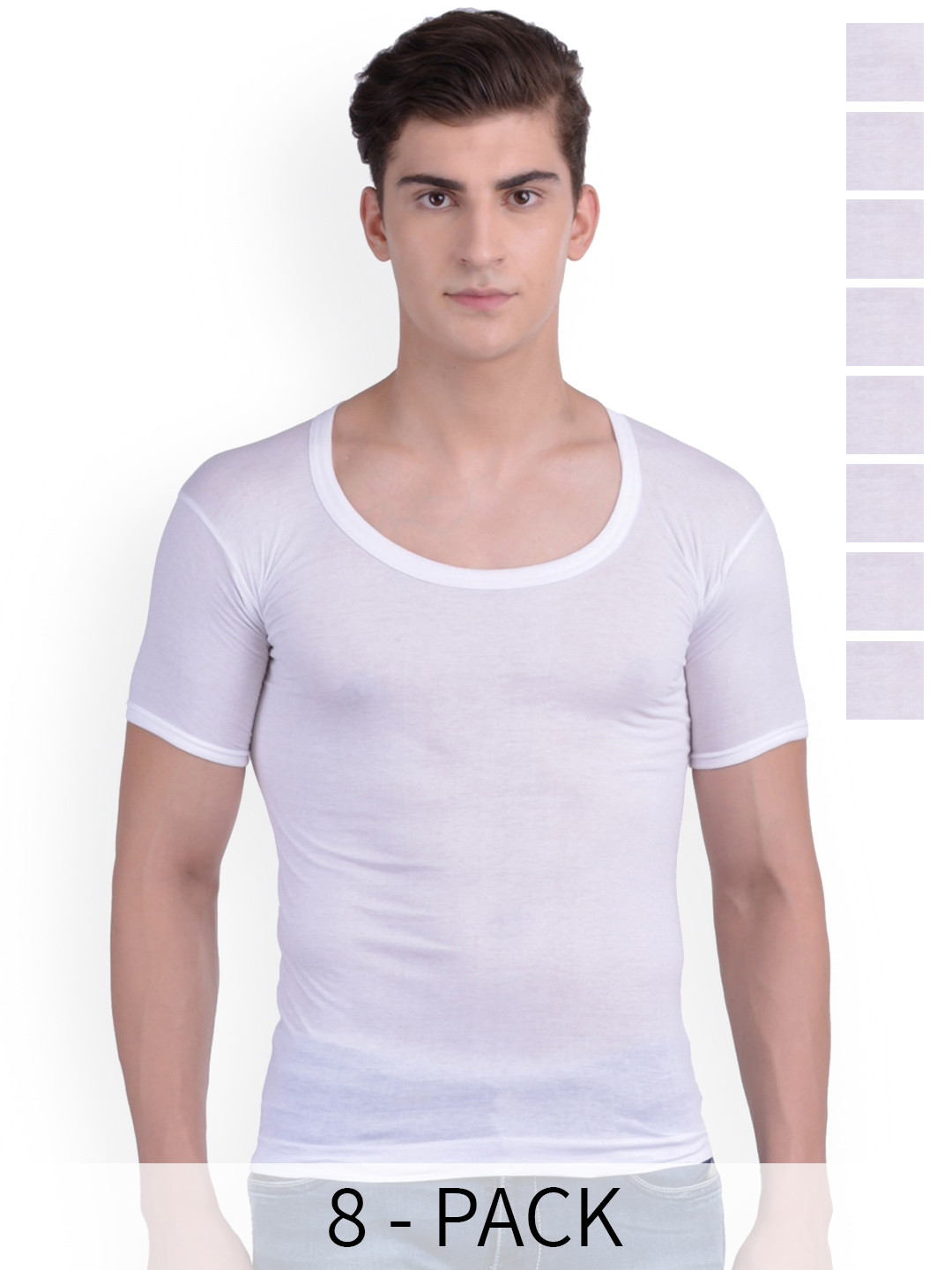 Buy Force NXT Pack Of 8 Men Super Combed Cotton Sleeved Vest ...